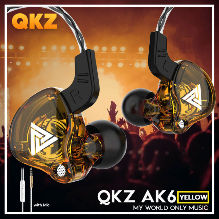 QKZ AK6 1.2m High Fidelity Wire Earphones Universal 3.5mm Sports In-ear ...
