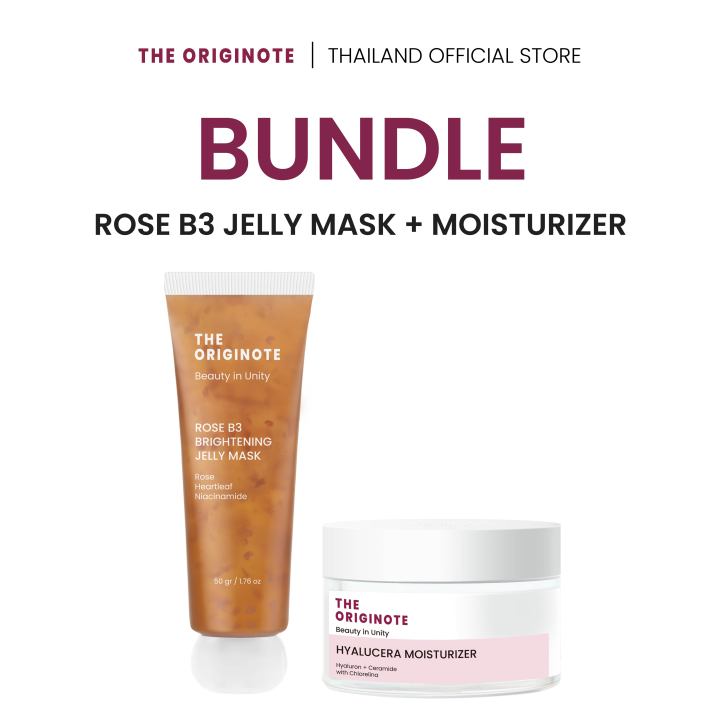 [เซ็ตคู่] The Originote Rose B3 Brightening Jelly Mask + Moisturizer ...