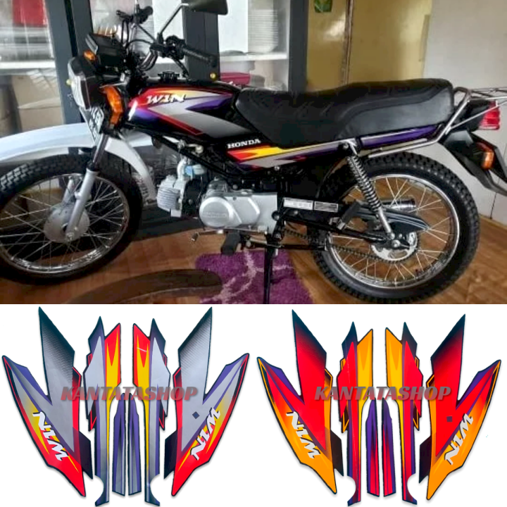 STIKER STRIPING LIS LES BODY MOTOR HONDA WIN 100 2002 & STRIPING MOTOR ...