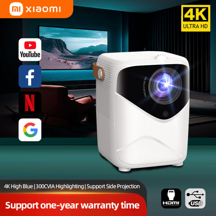 【100% Authentic】Xiaomi Portable 5G/WIFI Mini Projector Smart Real 1080P ...