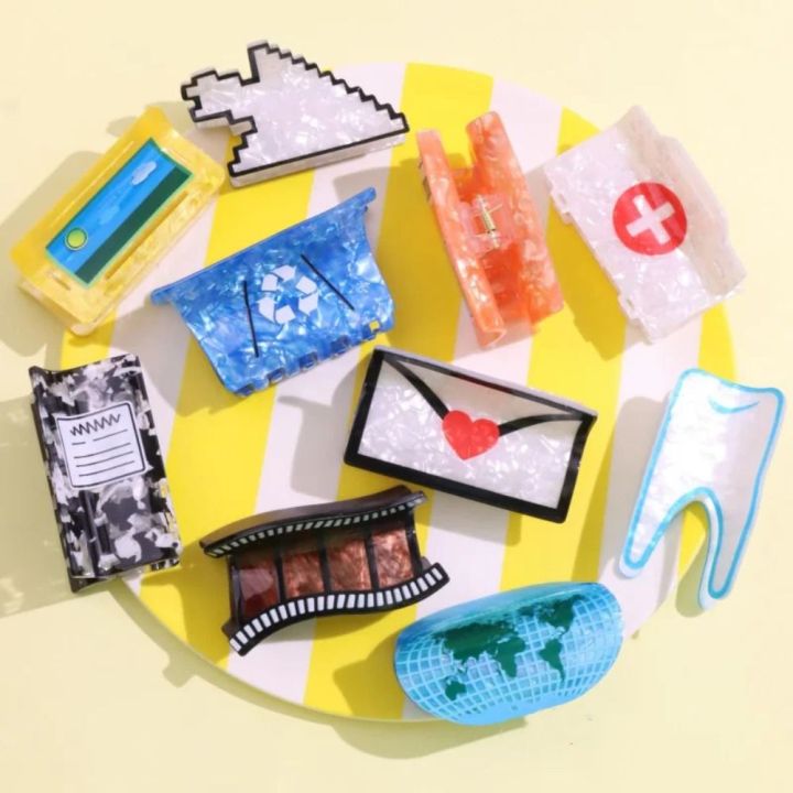 WPOT สมุดโน๊ต กิ๊บติดผมพิมพ์ลาย รูปหัวใจ พิมพ์ออกมาแล้ว คลิปผมพลาสติก ...