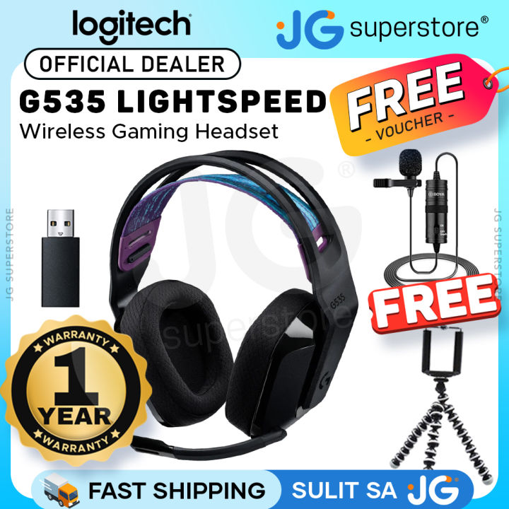 Logitech G535 LIGHTSPEED Wireless Gaming Headset with USB Receiver, On ...