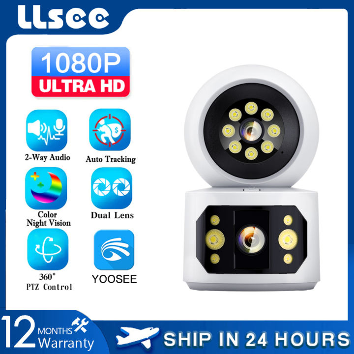 LLSEE YOOSEE 4K Dual Lens Wireless WiFi Camera 1080P Three Screen ...