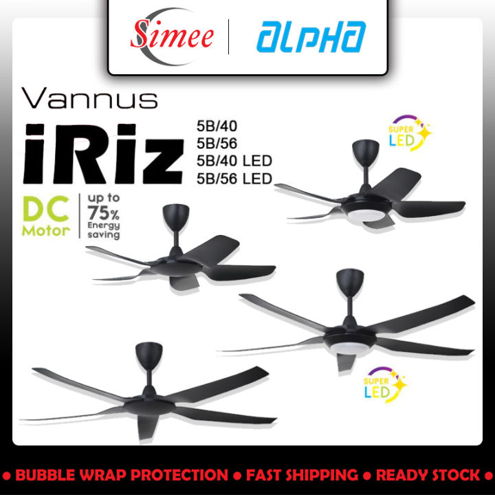 Alpha Vannus Iriz 56 / 40 Inch 8 Speeds DC Motor Ceiling Fan IRIZ 5B/56 ...