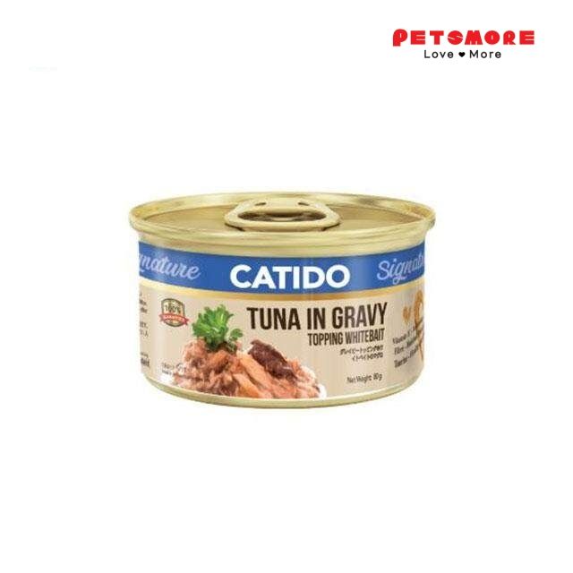 CATIDO SIGNATURE Tuna in Gravy Topping Whitebait 80g ( 24 cans ) / Cat ...