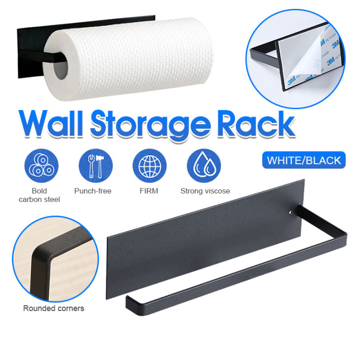 🇲🇾 Kitchen Tissue Rack Tissue Holder Box Iron Steel Self Adhesive Paper ...