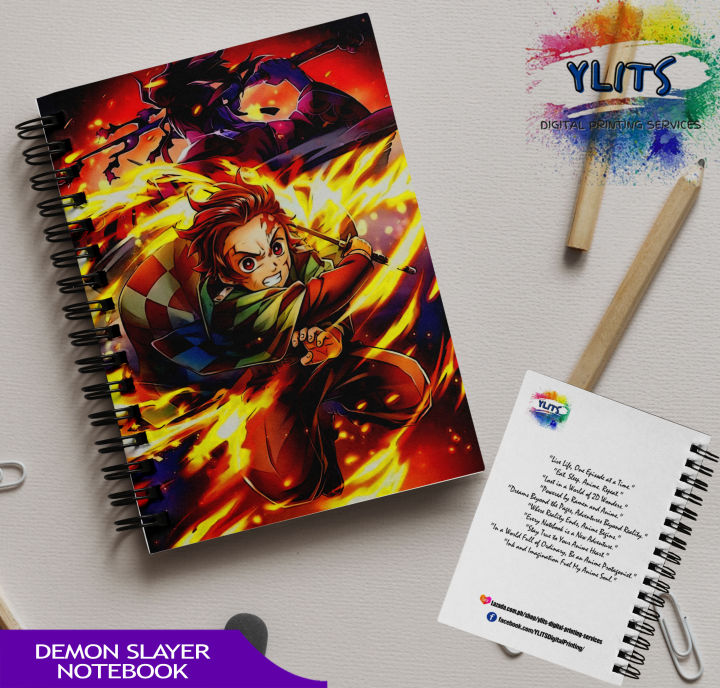 Demon Slayer Anime Notebook A5 – Premium Spiral & Yarn Stitch College ...