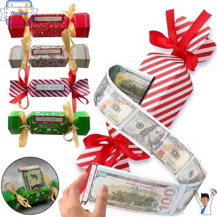 PHENSTEP Transparent Envelops Christmas Money Box Funny Paper Money ...