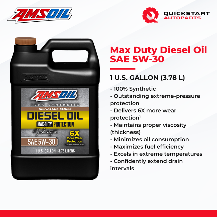 AMSOIL 5W-30 Signature Series Max-Duty 100% Synthetic Diesel Oil (4 ...