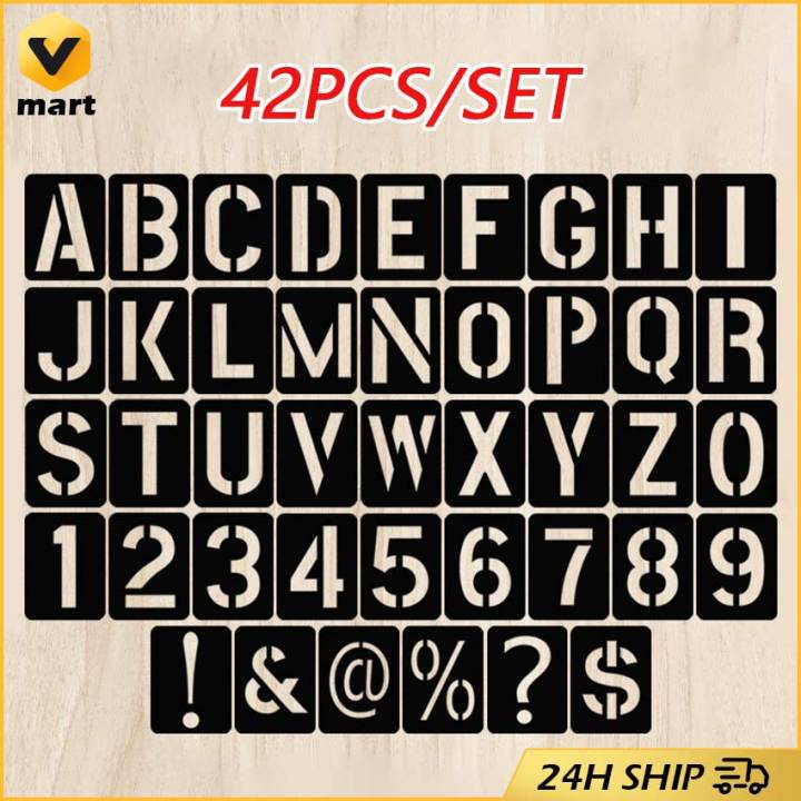 42pcs Letter Alphabet Stencils Plastic Templates Reusable Number ...