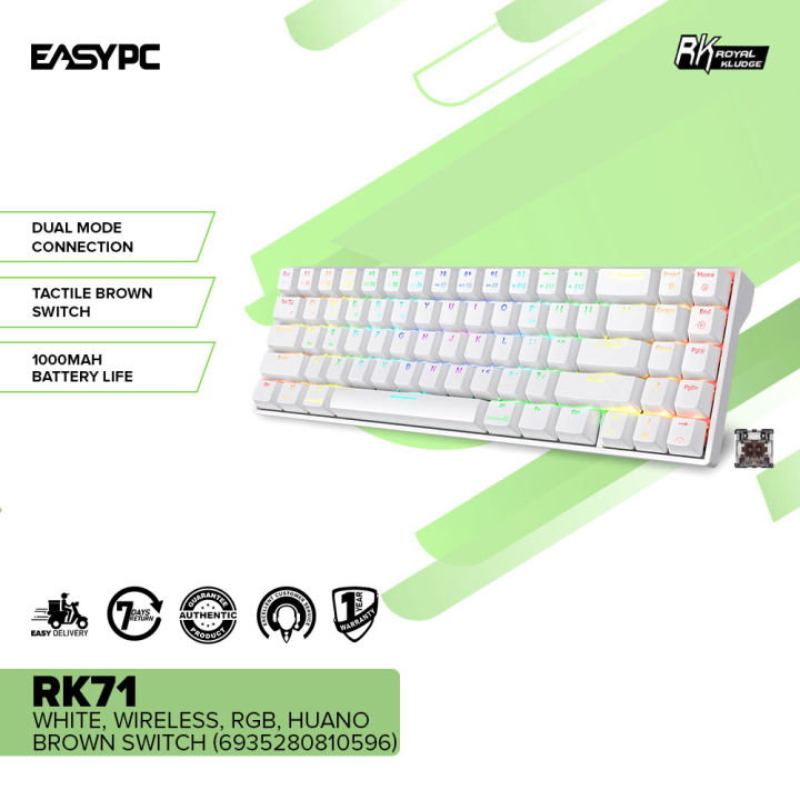 EasyPC | Royal Kludge - RK71 White / Black / wireless, RGB colors ...