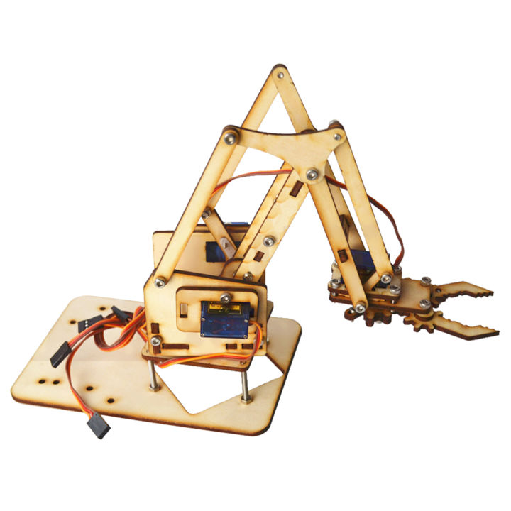 Robot Arm 4 DOF Wood Robotic Mechanical Arm SG90 Servo with 4 degrees ...