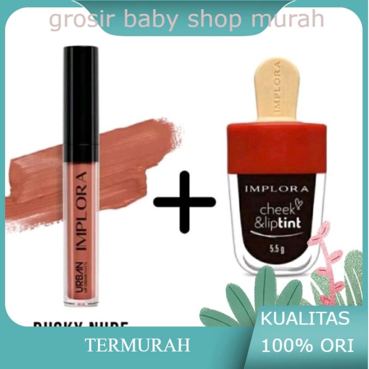Paket ombre Lip Cream implora Dusky Nude + Liptin Vampire Blood ...
