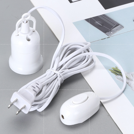 E27 Lamp Bulb Holder Cord Extension with hook LED Light Bulb Extension ...
