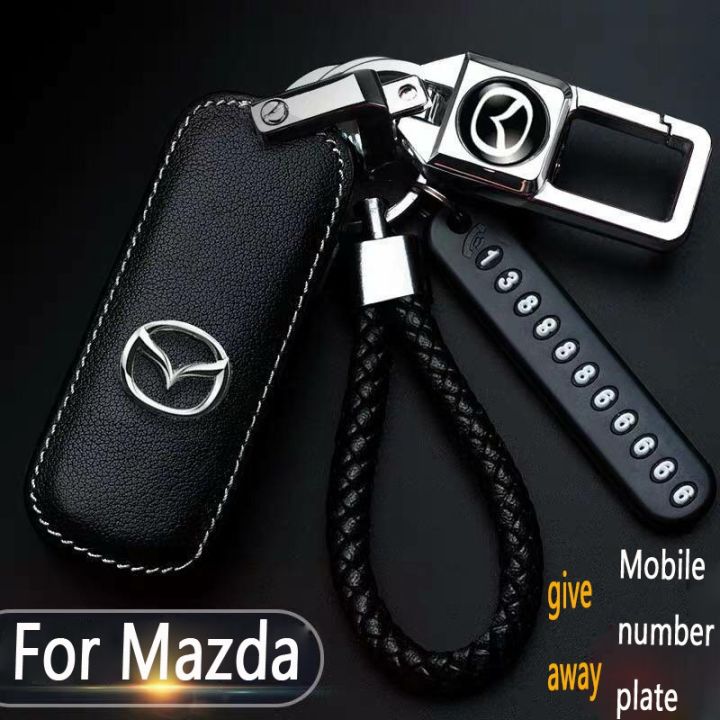 Mazda 3 CX-4 CX-5 CX-7 Car Key Proctection Cover Case Leather Key ...