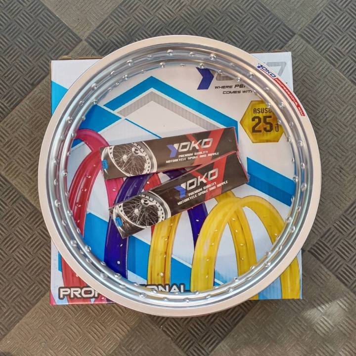 วงล้อ YOKO 1.20 - 1.40 ขอบ 17 สีเงิน + ซี่ลวดหน้า-หลัง (สินค้าได้ตามภาพ ...