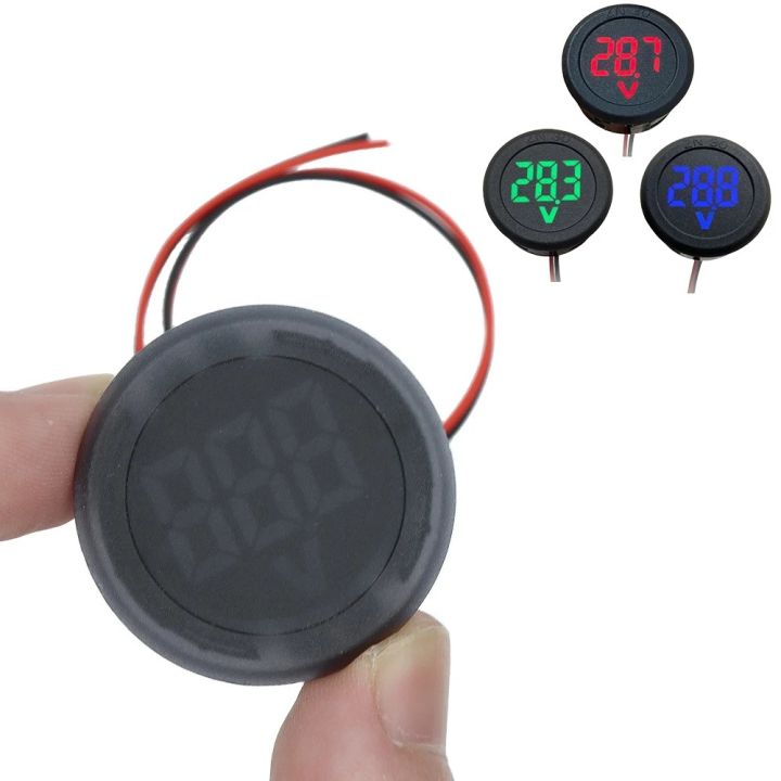 MIHAN DC 4-100V Car Voltmeter Two-wire Circular Panel Voltage Meter ...