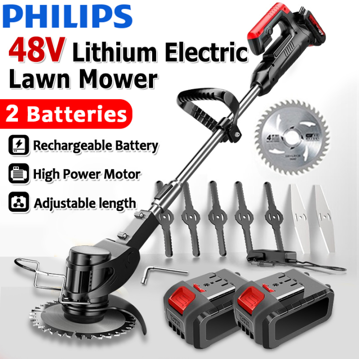 Philips Portable Lawn Mower 48V/24V/12VLithium Battery Cordless Grass ...