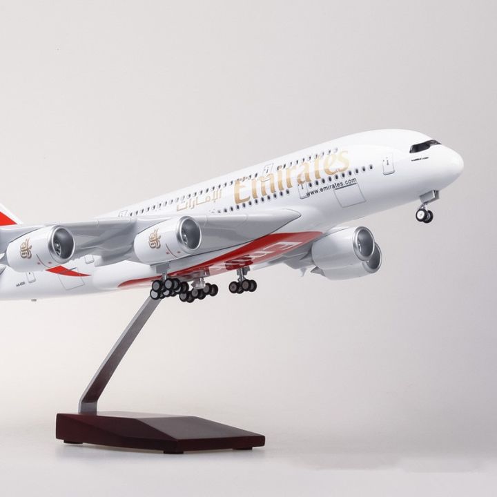 45CM 1/160 Scale Diecast Model A380 Emirates Airways Resin Airplane ...