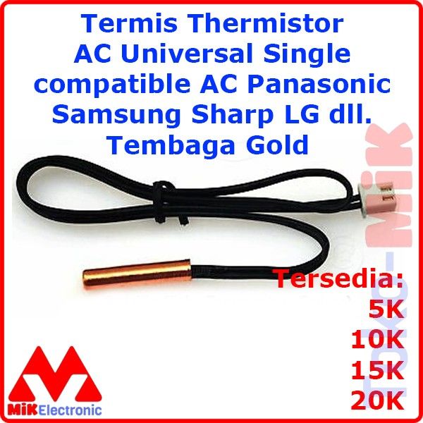 Termis AC Thermistor AC Sensor Suhu AC Probe Single Tembaga NTC ...