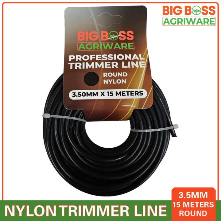 BBA Nylon Trimmer Line 3.5mm x 15m Round Black (Tansi) for Grasscutter String Trimmer Cutting ...