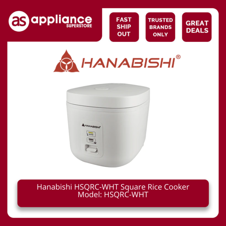 Hanabishi HSQRC-WHT Square Rice Cooker | Lazada PH