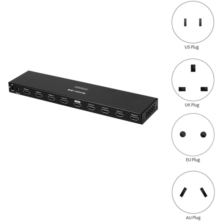 1 Input 8 Output Splitter -Compatible Splitter 4K 30HZ Display ...