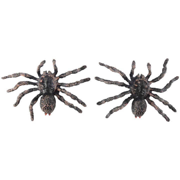 2Pcs 9.5cm Large Realistic Spider Insect Model Halloween Scary Prop ...
