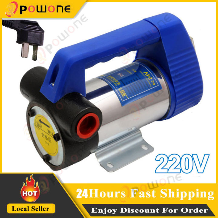 50L Built-in Overflow valve Electric Portable Fuel Oil Transfer Pump ...