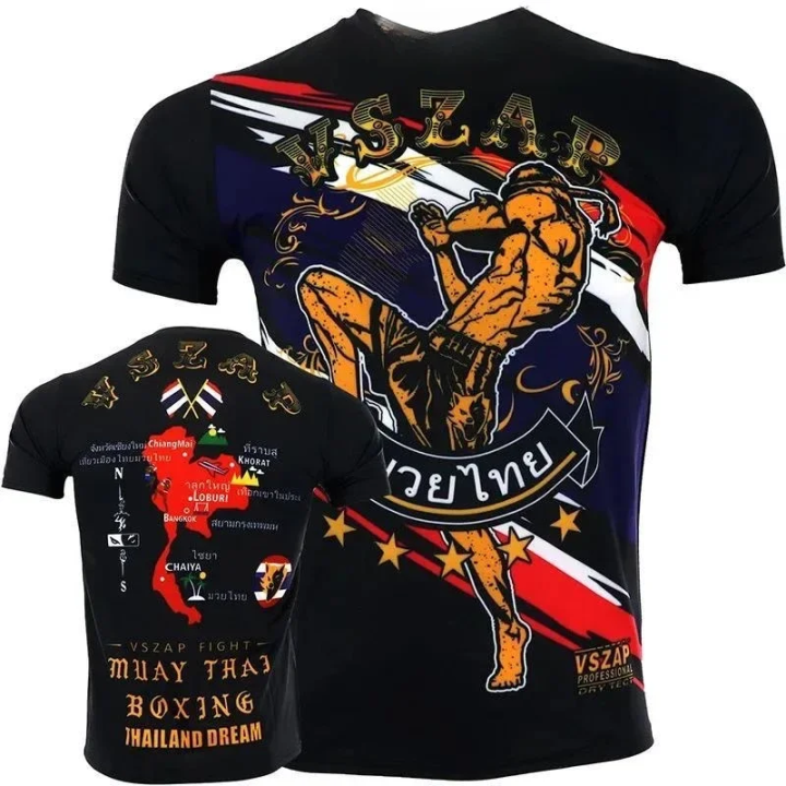 Boxing T-shirt For Men 3D Printed Dry Breathable Sport Men Tees Muay ...