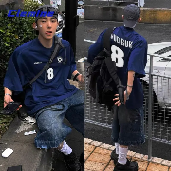 Clemine เสื้อยืดกีฬาแขนสั้นเรียบง่ายผ้าฝ้ายบริสุทธิ์คอกลมลำลองฤดูร้อน ...