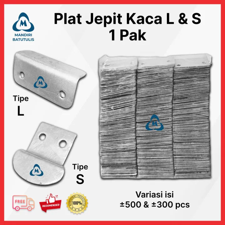 Plat Jepit Kaca - Tipe L & S - Plat Besi Tebal Tipis Kuat Tahan Lama ...