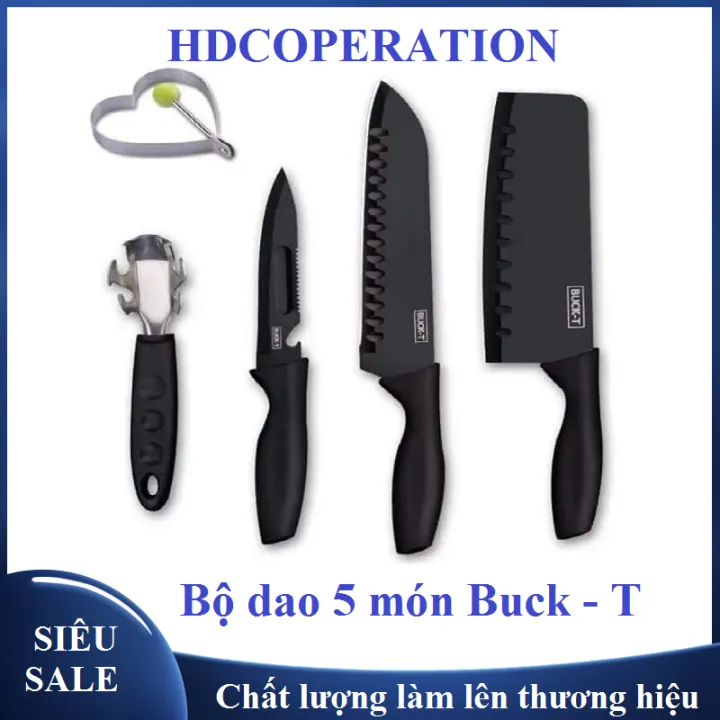 Bộ dao BUCK BLACK 5 chi tiết siêu sang đẹp cho gia đình | Lazada.vn
