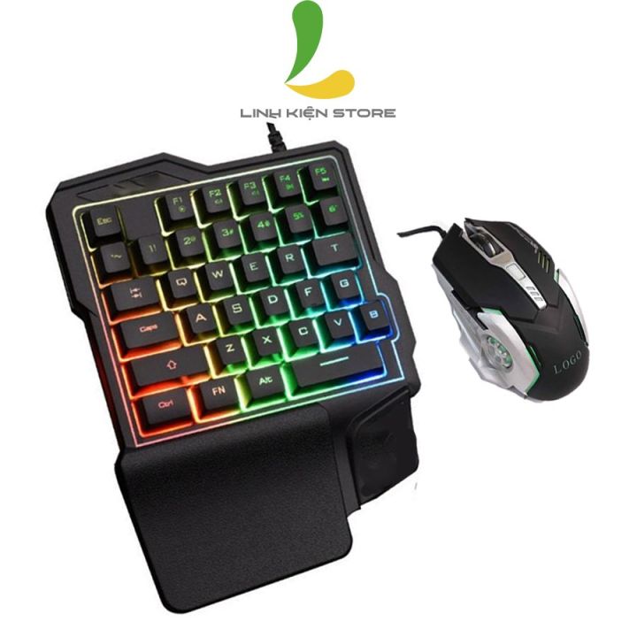Combo Bàn phím giả cơ một tay GK103 / G7 Gaming + Chuột gaming V2 - Combo phụ kiện chơi game xịn ...