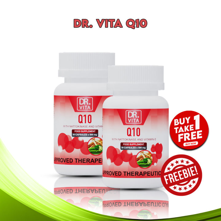 BUY 1 TAKE 1! Dr. Vita (WITH FREEBIES) Q10 with Nattokinase and Vitamin E 500mg 30 capsules ...