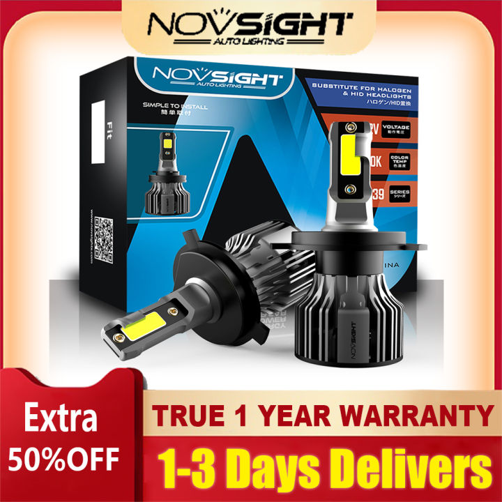 Novsight N39 2pcs LED Car Headlight 72W 10000LM 6000K White Light Bulbs Headlamp H4 H11 H7 HB3 ...