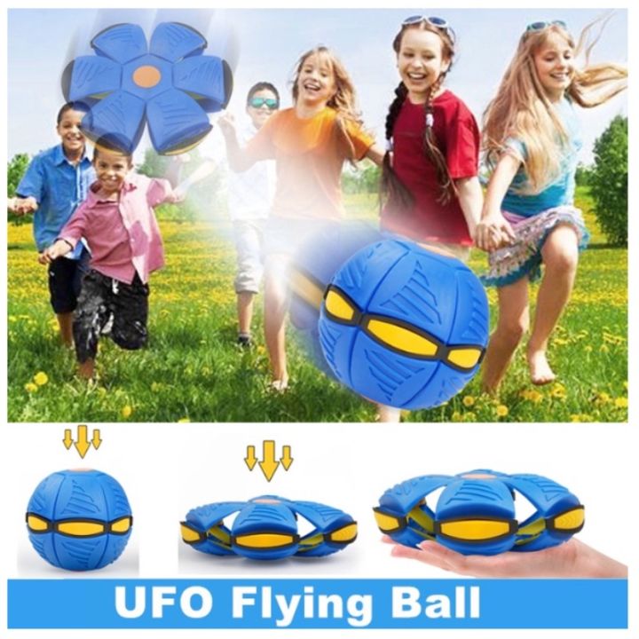 Kids Flat Throw Disc Ball Flying UFO w/ Led Light For Children's Toy ...