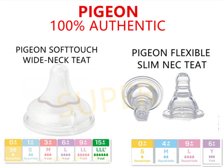 PIGEON Wide Neck/Slim Neck Nipple(100% Authentic) | Lazada