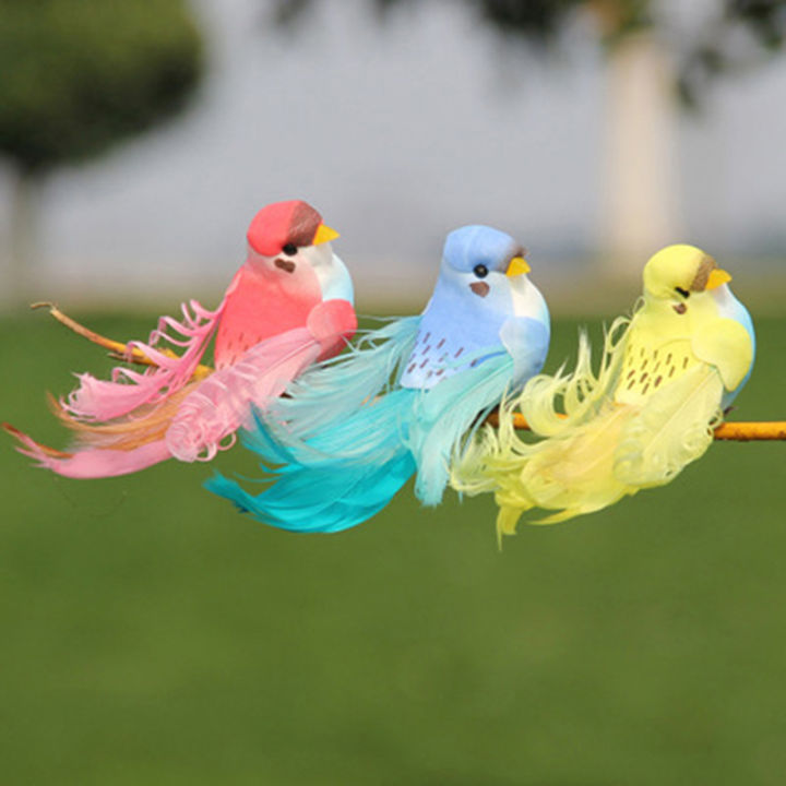 Bhece Simulation Feather Foam colorful bird Garden Bird lawn Prop ...