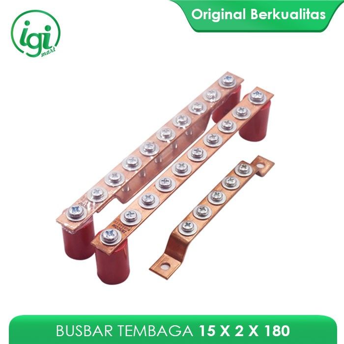 BUSBAR ARDE TEMBAGA 15 X 2 X 180 + GROUND / TERMINAL NOL PLAT ISOLATOR ...