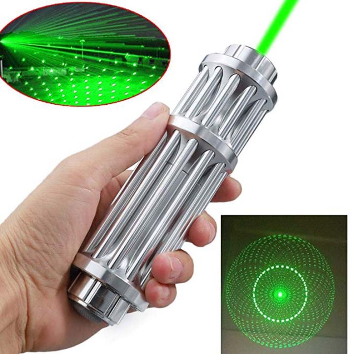 High Power Green Laser Pointer Silver 532nm 10000m Laser Pointer Pen ...