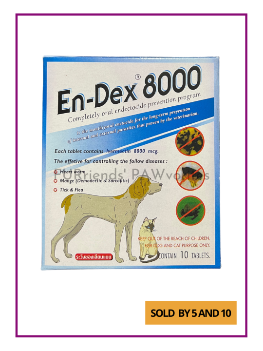 En-Dex 8000 for Heartworm, Mange, Fleas and Ticks prevention for Dogs ...