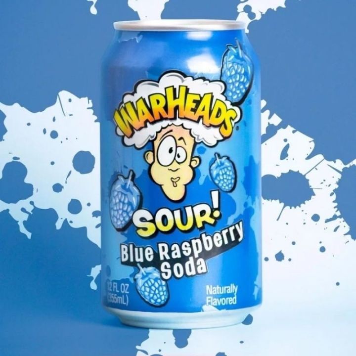 🔥 พร้อมส่งจากไทย 🔥 Warheads Sour Blue Raspberry Soda เครื่องดื่มรสราสเ ...