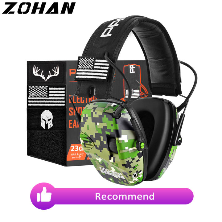 ZOHAN Tactical Electronic Shooting Earmuffs Hearing Protection Noise ...