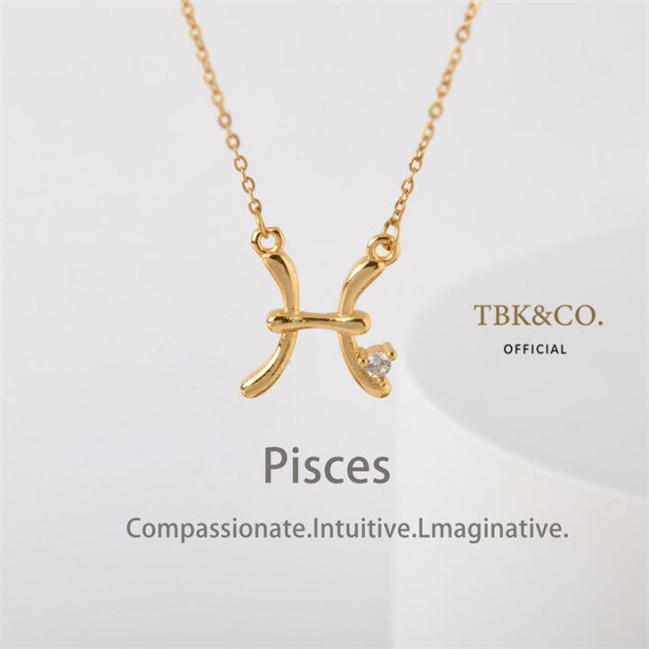 TBK Pisces - Minimal Zodiac Sign Choker Necklace Fashion Accessories ...
