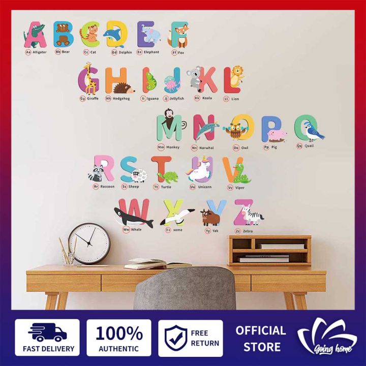 26 Alphabet Letters Wall Stickers Early Education ABC Letters Wall ...