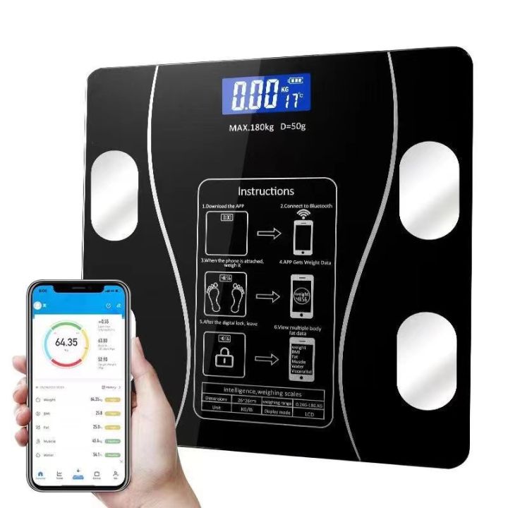 26 English intelligent Bluetooth body fat scales weighing 180kg, OKOK ...