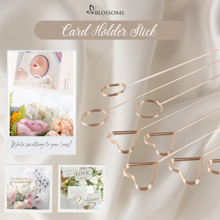 [MY Ready Stock] Metal Bouquet card holder Flower Card Stick Fresh ...