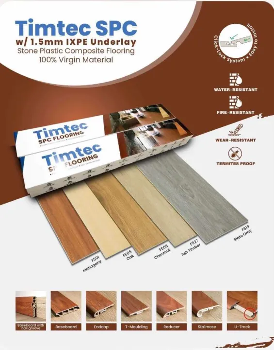 TIMTEC - SPC FLOORING 1.20MM X .18M +5MM 100% VIRGIN MATERIAL | Lazada PH