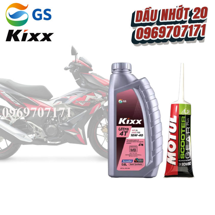 [combo] Nhớt Kixx ultra xe tay ga 10W40 nhập khẩu Hàn Quốc chai 800ml ...
